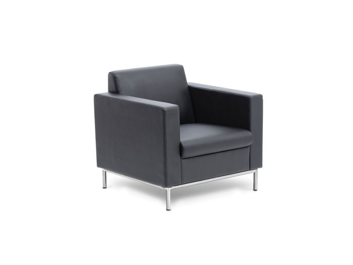 Neo Black PU Extra Strong Stainless Steel Leg Frame Soft Seating Chair ...