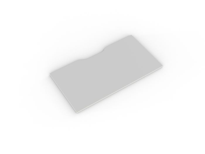 White Desktop with Scallop[No cable ports (Plain - no drilled holes ...